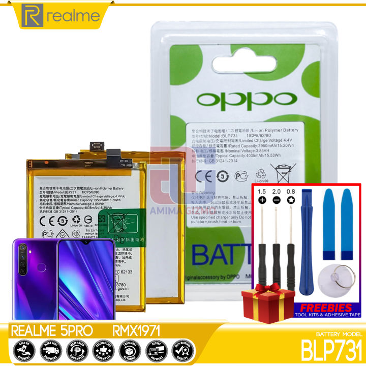 Realme 5 Pro Battery Original Quality and Capacity Model BLP731. Fit ...