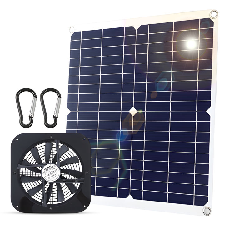 Solar Panel Fan For Shed Fabater Solar Powered Fan, 10W Portable USB ...