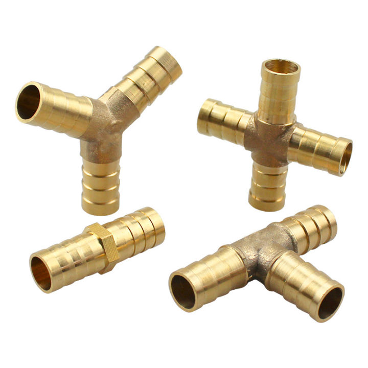 Brass Reducing Straight T X Y Elbow Pipe Hose Joiner Barbed Connector ...