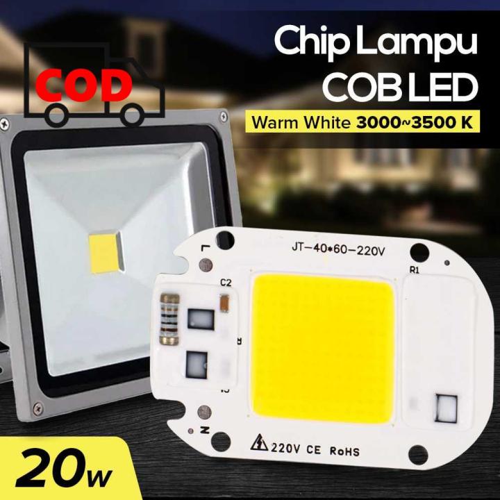 Chip Lampu LED COB 220V 20 Watt Warm White Sorot Taman Floodlight ...