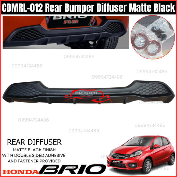Honda Brio 2019 to 2024 Rear Bumper Diffuser Matte Black ( Brio car ...