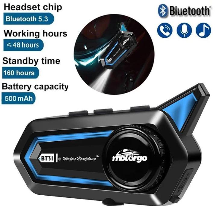 BT31หูฟังไร้สายกันน้ำหูฟังบลูทูธหูฟังสำหรับติดหมวกกันน็อคจักรยานยนต์ ...