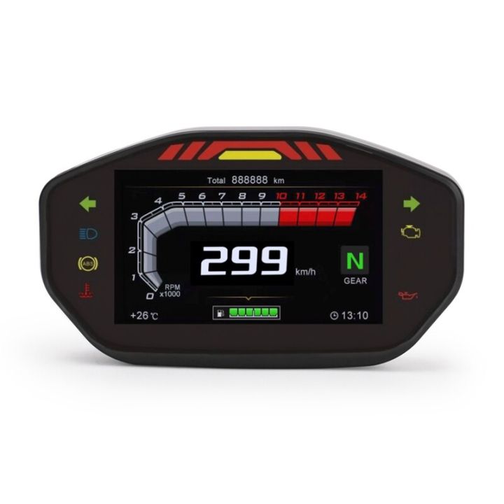 high-quality Motosikal Universal Lcd Tft Digital Speedometer 14000Rpm 6 ...