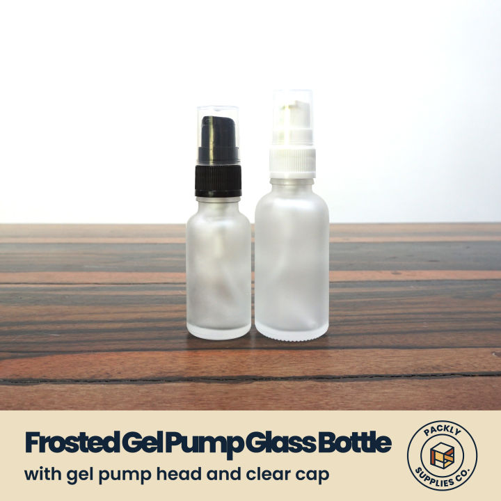 Frosted Glass Bottle with Gel Pump and Cap 5ml 10ml 15ml 20ml 30ml 50ml ...