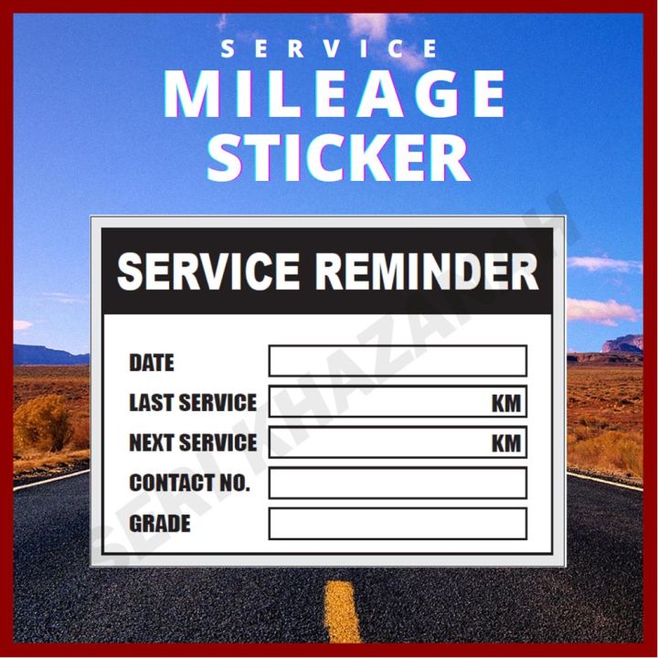 High Quality General Use Mileage Service Sticker for Windscreen for ...