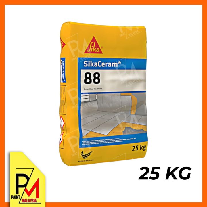 SIKA CERAM 88 Cement Gum For Laying Tiles Adhasive 25KG Gam Simen ...