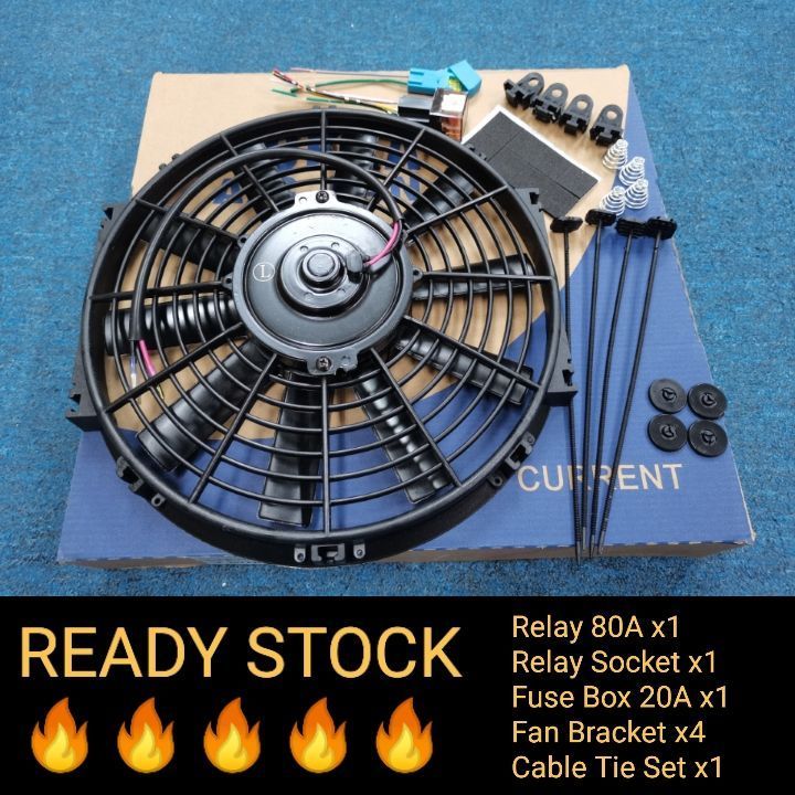 BRAND POKKA 8" UNIVERSAL SLIM FAN PUSH PULL ELECTRIC RADIATOR 12V Ready ...