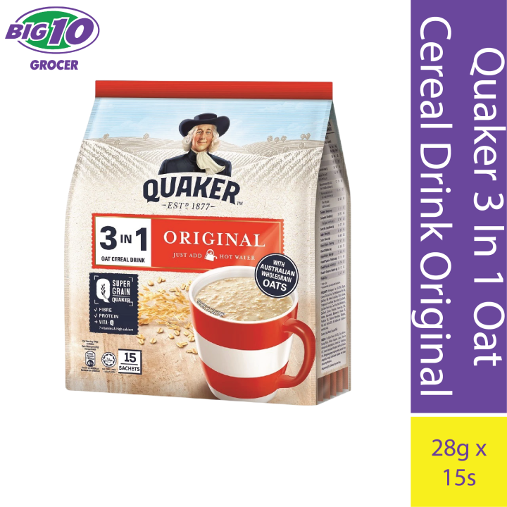 Quaker 3in1 Oat Cereal Drink Original / Minuman Bijiran Oat Original ...