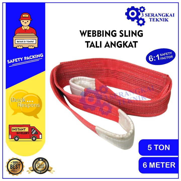 Webbing Sling 5 Ton x 6 Meter / Lifting Belt / Tali Angkat | Lazada ...