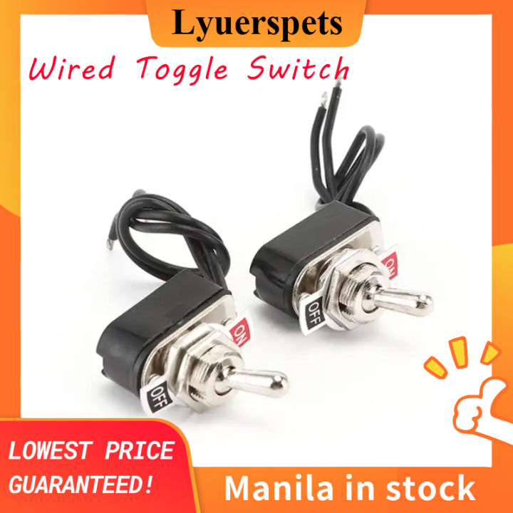 KNS-1 ON-OFF Wired Toggle Switch with Terminal Wires Waterproof Boot ...