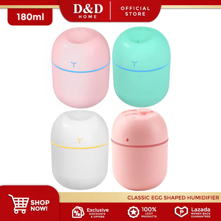 D&D Home | 180ml Classic Egg Shaped Mini Humidifier Water Drop Mini USB Interface Air Atomizer ...
