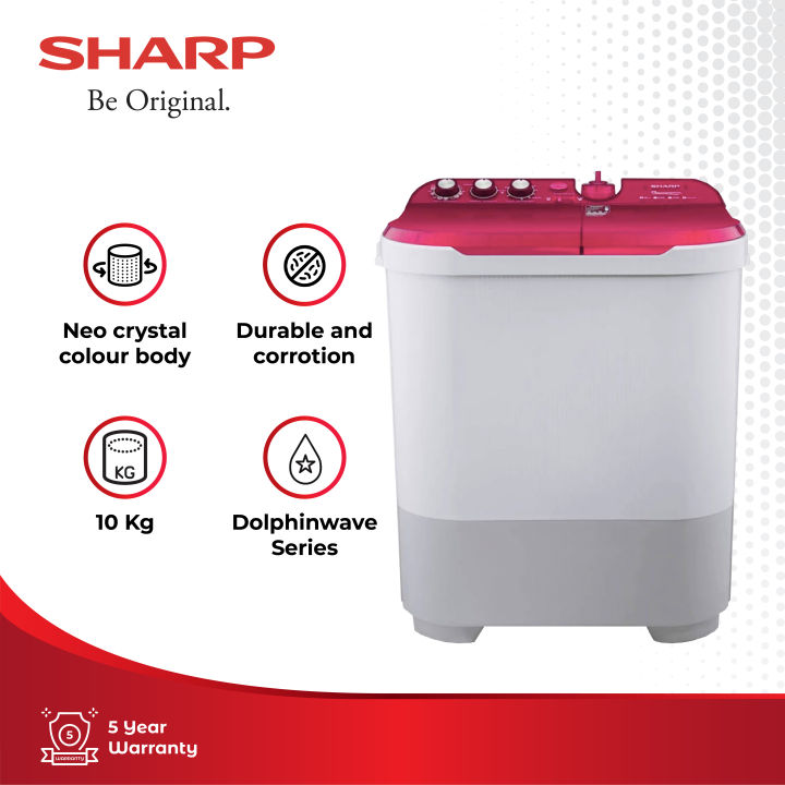 Sharp Mesin Cuci Twin Tub 10 KG ES-T1090-PK - Putih/Merah | Lazada ... Sharp Mesin Cuci Twin Tub 10 KG ES-T1090-PK - Putih/Merah | Lazada ...