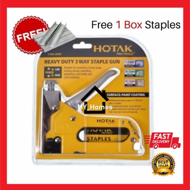 HOTAK Heavy Duty 3 Way Staple Gun and Hotak Staples [ Free Staples ...