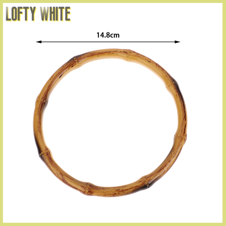 Lofty White 1ชิ้นที่แขวนกรอบกระเป๋าไม้ไผ่, กรอบไม้ไผ่ DIY O กระเป๋าจัดการสายรัดกระเป๋าเปลี่ยนไม้ ...