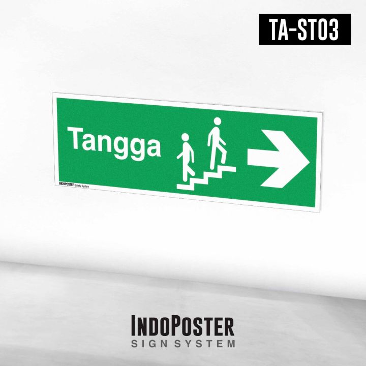 Stiker Label K3 Safety Tanda Arah Tangga Kanan | Lazada Indonesia