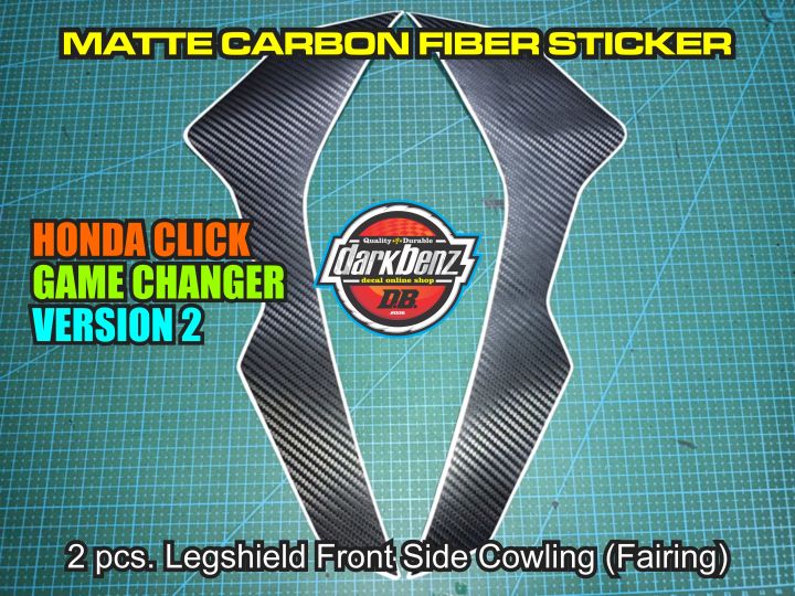 Honda Click Version 2 New Black 3D quality carbon fiber sticker decal ...
