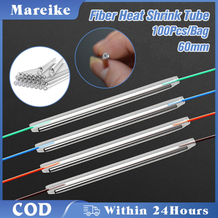 100Pcs/Bag Fiber Heat Shrink Tube 60mm Fiber Optic Fusion Protection ...