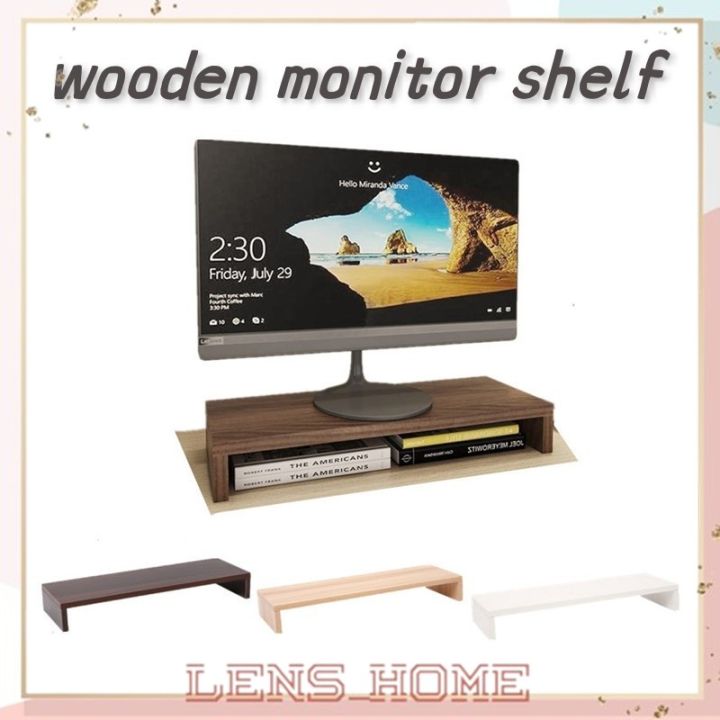 Wooden Computer Monitor Screen Increased Shelf Base Multifunctional ...