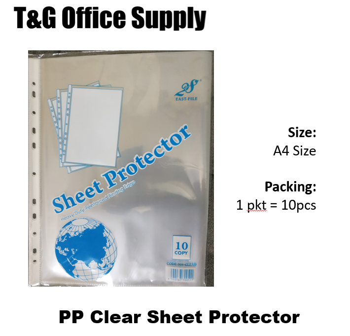 East-File Brand PP Clear Sheet Protector A4 Size / File Pocket Refill ...