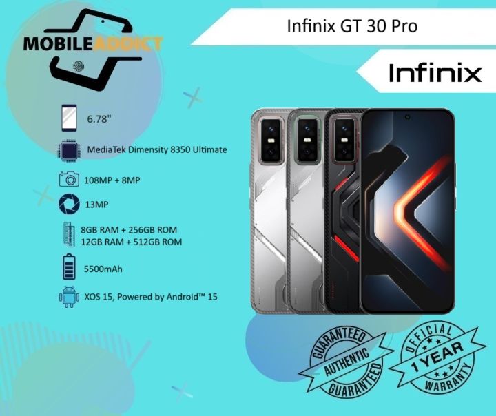 Infinix GT 30 Pro NTC, 1 year official warranty | Lazada PH