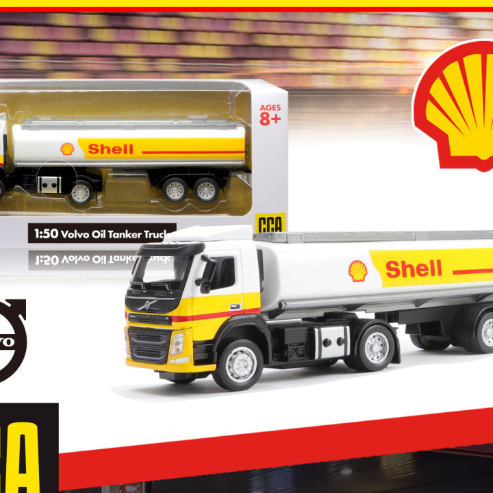 SHELL 1:50 Volvo Oil Fuel Tanker Truck Model Alloy Car Toys with Sound ...