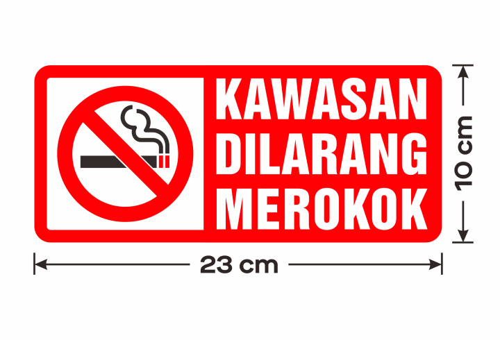 Sticker Vinyl Stiker Sign Kawasan Dilarang Merokok 10 x 23 cm | Lazada ...