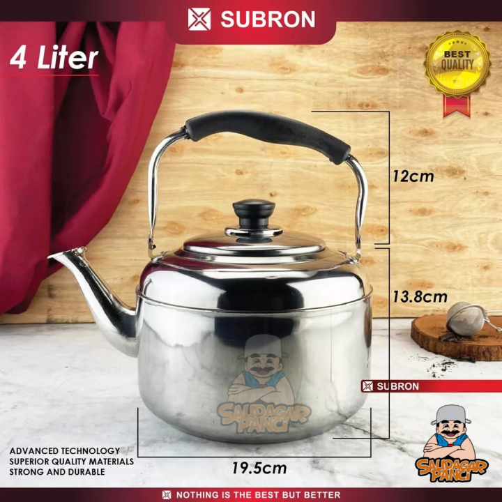 Subron Whistle Kettle Teko Peluit Bunyi Pegangan Anti Panas 4Liter ...
