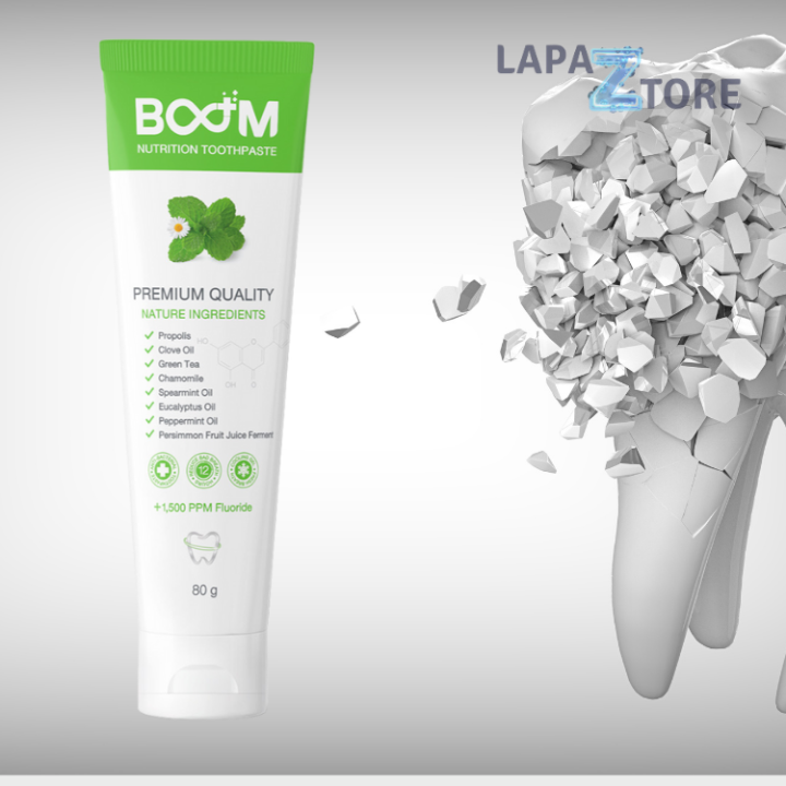 ยาสีฟันบูมเนื้อไมโครเจล Boom Nutrition Toothpaste มีฟลูออไรด์1500 ppm ...