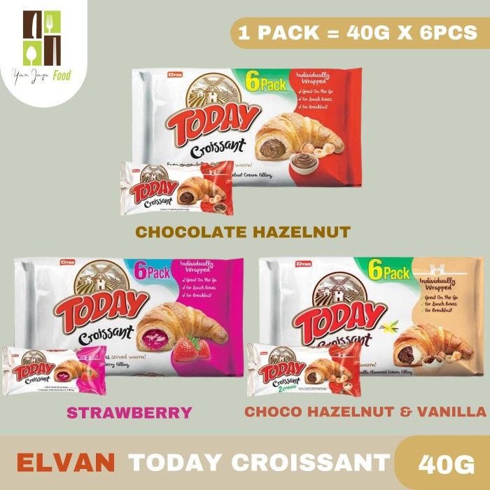 Elvan Today Croissant Chocolate Hazelnut / Roti Coklat / Roti Hazelnut ...