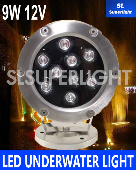 Led underwater swimming pool โคมไฟใต้น้ำ led 12V 9W 12W 15W 18W 24W ปรับองศาได้ เเสงขาว daylight ...