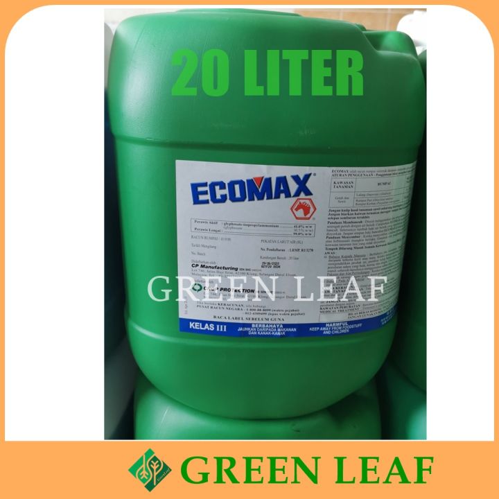 Ecomax 20L Glyphosate Isopropylammonium 41.0% Racun Rumput Herbicides ...