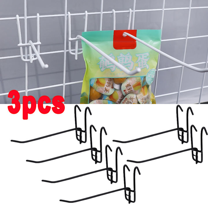 3Pcs Metal Supermarket Shelf Display Hanger Storage Hooks Shop Garage ...