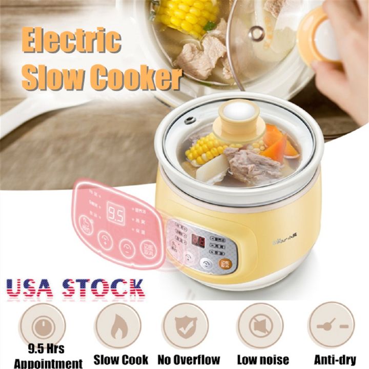 【aoshou6】Mini Electric Slow Cooker Ceramic Fully Automatic Soup Pot ...