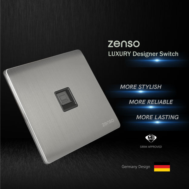 Zenso - Metallo Series 1 Gang Data Outlet (Cat5e) - Aluminium Silver ...