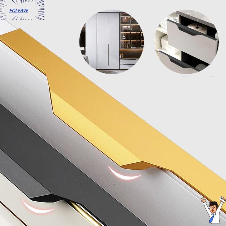 BCOMET Luxury Aluminum Alloy Kitchen Cabinet Hidden Door Handle Door ...