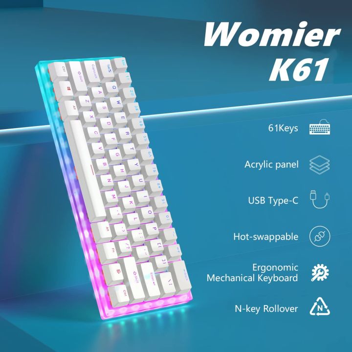 Original Womier K61 Gamakay k61 61 key Mechanical Keyboard 60% 60 PCB ...