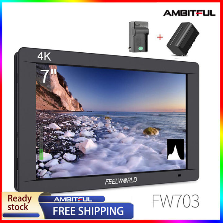 FEELWORLD FW703 7 นิ้วIPS Full HD 3 กรัมSDI 4 พันHDMIบนกล้องDSLRการตรวจสอบภาคสนาม 1920X1200 ที่ ...