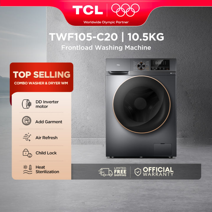 TCL 10.5KG Inverter Front Load Washing Machine (Fast Washing and Drying ...