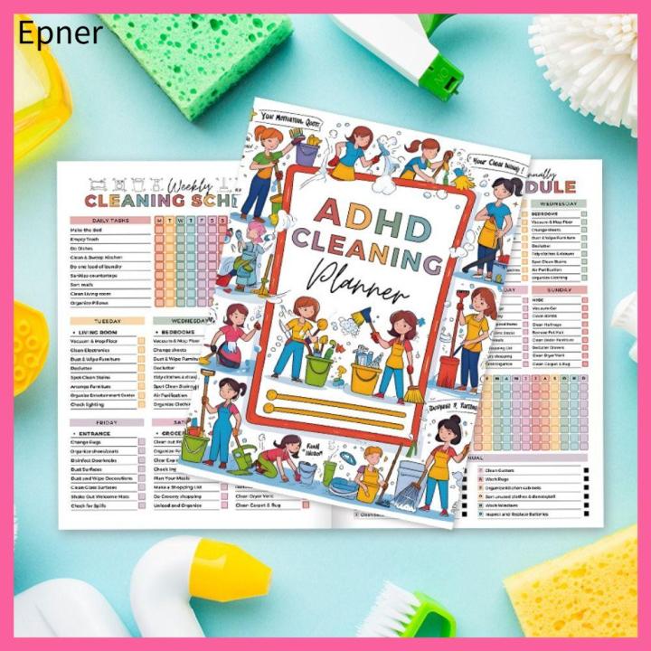 EPNER Daily Weekly Monthly Adhd Cleaning Planner Home Chore Chart 72 ...
