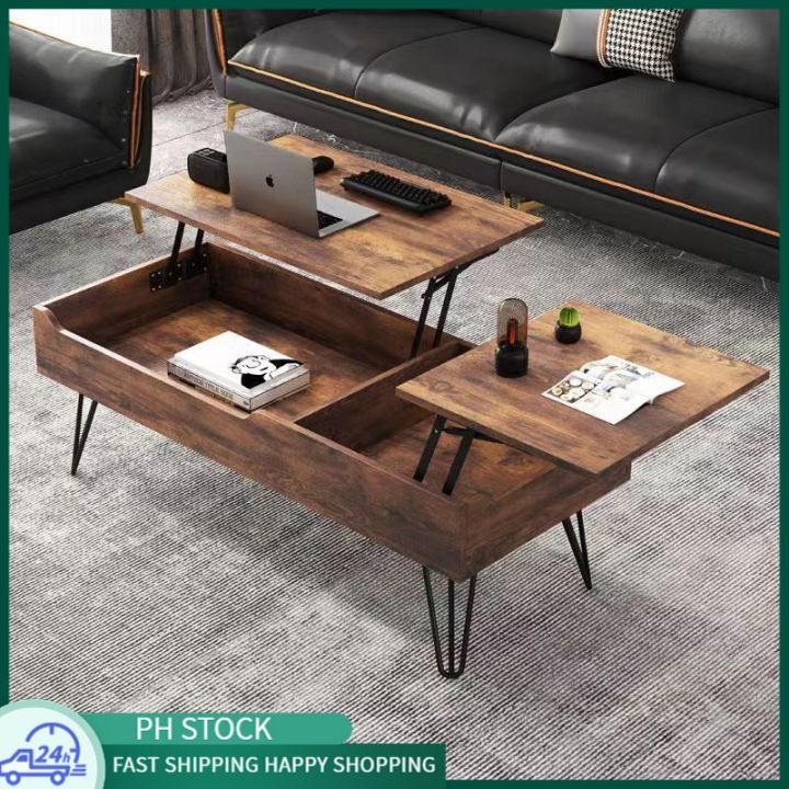 Nordic Wood Table Extendable / Aesthetic Center Table For Living Room ...