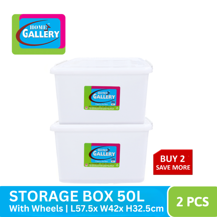 Home Gallery Stackable Storage Box with Handle, Capacity: 50L | Durable ...