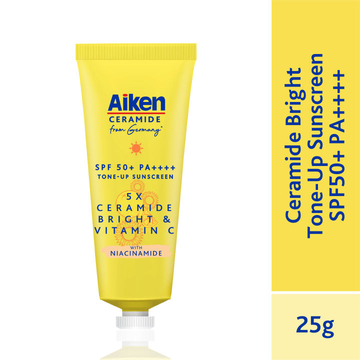 AIKEN Ceramide Bright Tone-Up Sunscreen SPF50+ PA++++ 25g No White Cast ...