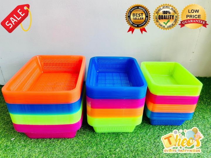 3PCS BASKET TRAY ORGANIZER MULTIPURPOSE PLASTIC TRAY RECTANGULAR OFFICE ...