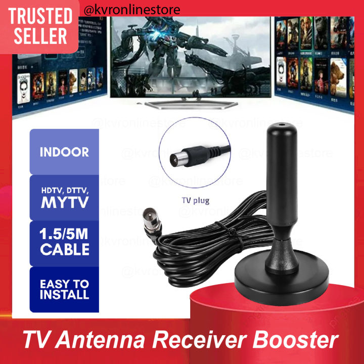 DVB-T2 Magnetic Aerial TV Antenna Signal Amplifier Receiver Booster ...