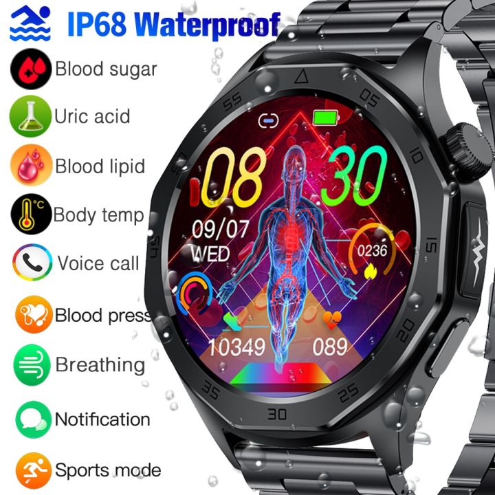 ET480 Smart Watch Blood Glucose Blood Lipid Uric Acid Body Temperature ...