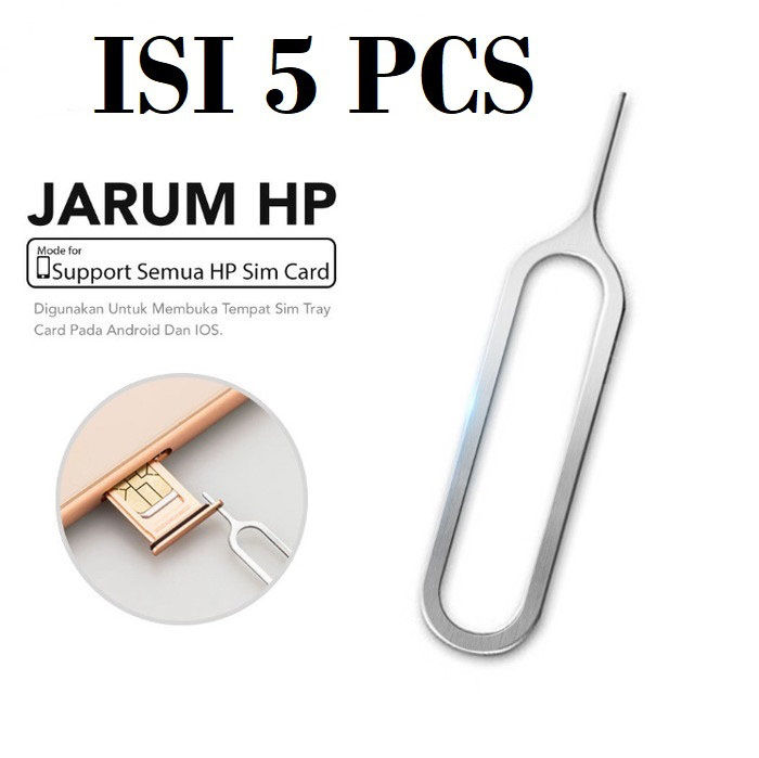(ISI 5pcs) Jarum Simcard Pin Ejector - Tusukan Pembuka Kartu Memory Sim ...