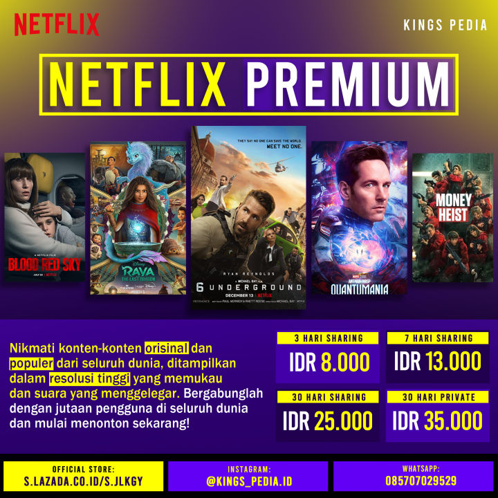 Netflix Premium 1 Bulan Private NO VPN 4K UHD Bergaransi Resmi | Lazada ...