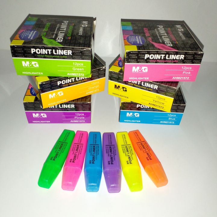 M&G Point Liner Fluorescent Colours Highlighter (Price For 1 Pcs) | Lazada