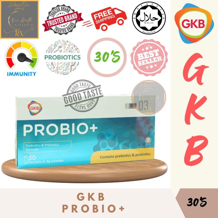 GKB Probio+ (Probiotics & Prebiotics Formula) 3g x 30 Sachets | 益生菌，肠道健康 Gut Health/ Immunity ...