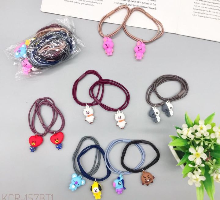 isi 12pcs/1 Lusin kuncir rambut Korea BTS KPOP K-POP Kunciran 3Tali ...